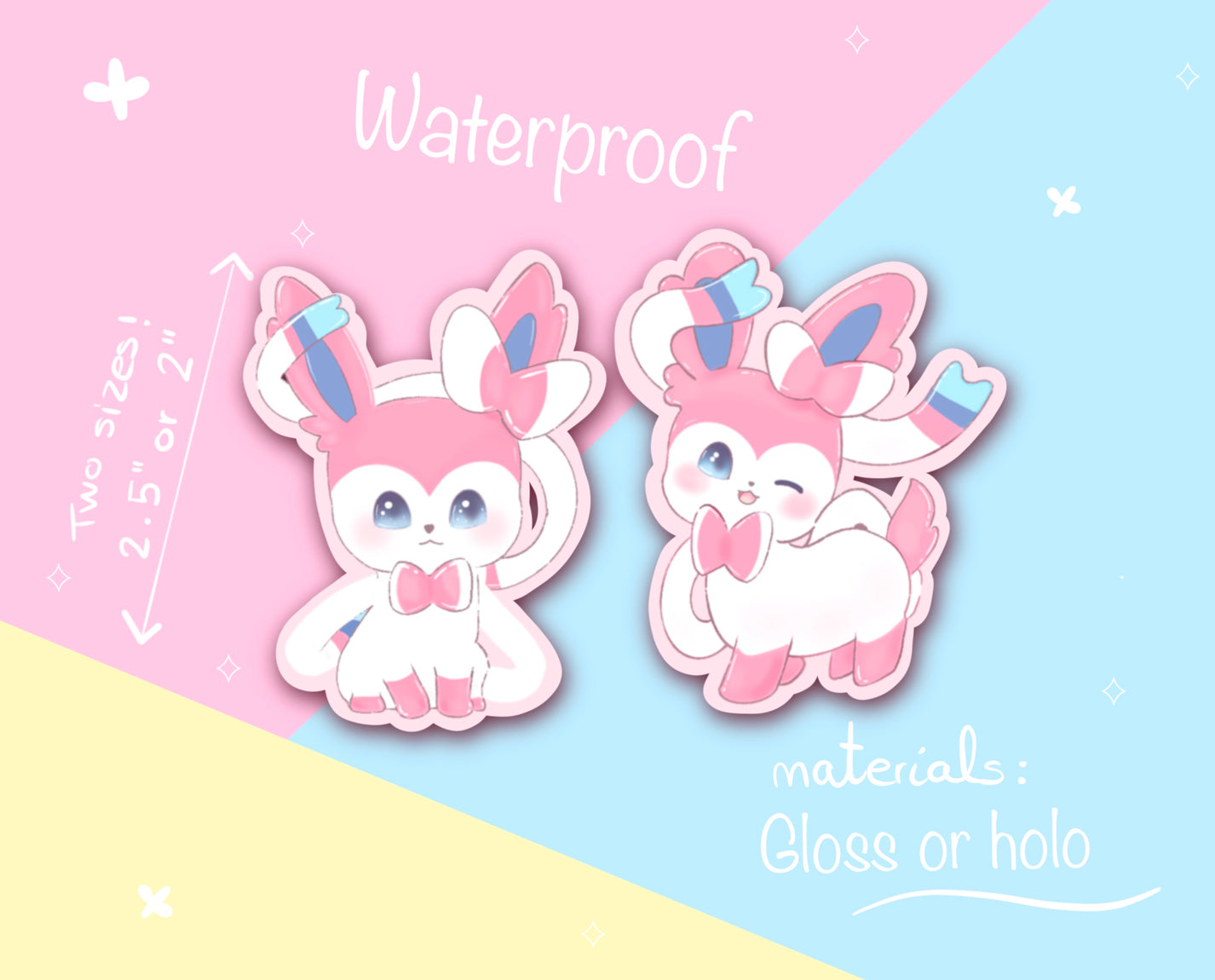 Sylveon waterproof Vinyl stickers pokemon Die cut – Kawineko