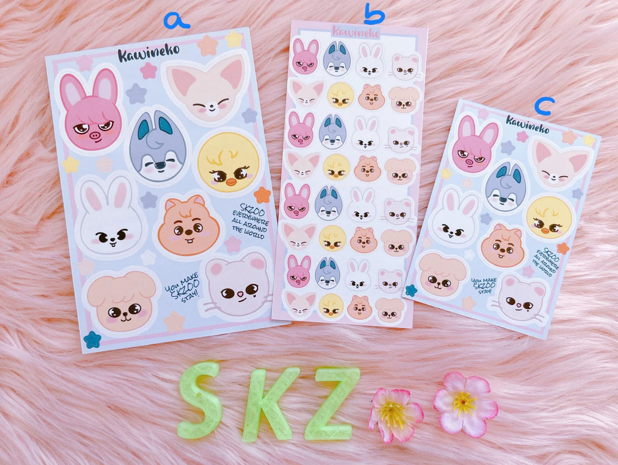 Stray Kids skzoo inspired sticker sheets skz – Kawineko
